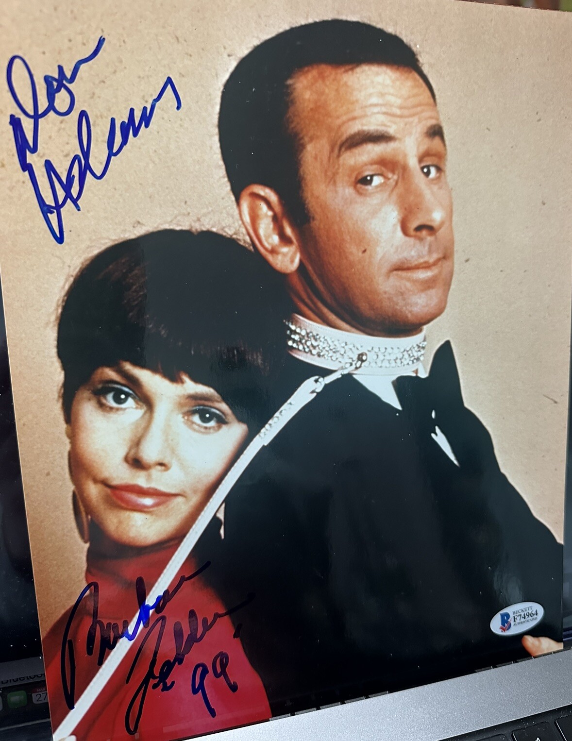 GET SMART SIGNED DON ADAMS PHOTO 8X10 BARBARA FELDON AUTOGRAPH BECKETT ...