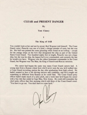 TOM CLANCY - TYPESCRIPT SIGNED | eBay