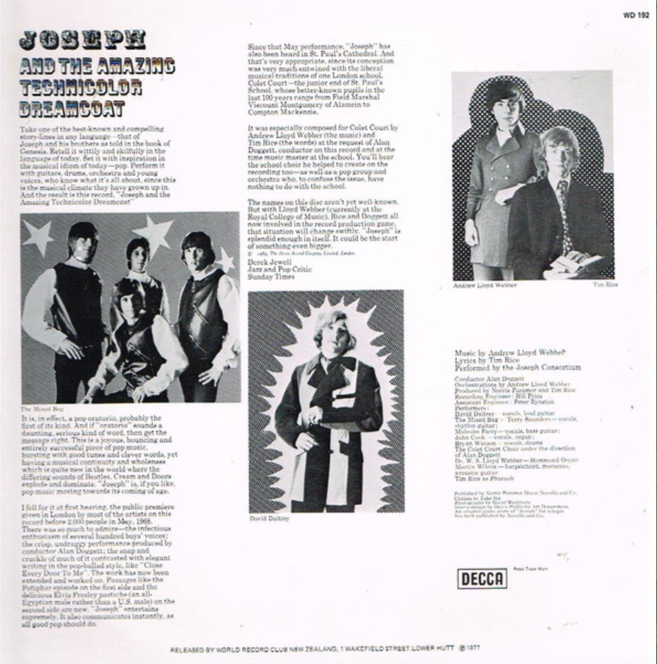 Joseph & The Amazing Technicolor Dreamcoat (1977) World Record Club ...