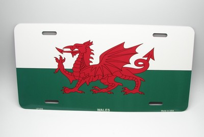 WELSH WALES FLAG METAL CAR NOVELTY LICENSE PLATE WELSH DRAGON AUTO TAG ...
