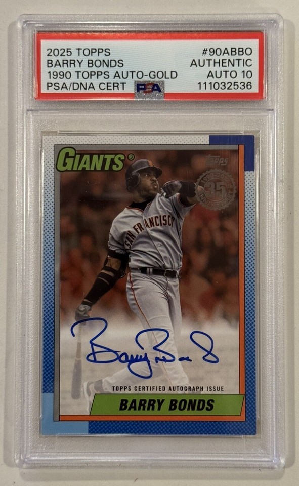 2025 Topps Barry Bonds Auto 1990 Gold /50 #90ABBO PSA A/10 Case Hit | eBay