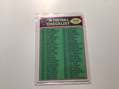 1976 Topps Football #177 Checklist Card / Cards 133-264 / Exc ...