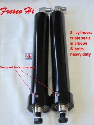 Lowrider Hydraulics 8" cylinders, lock-in screw, heavy duty, + elbows & bolts | eBay