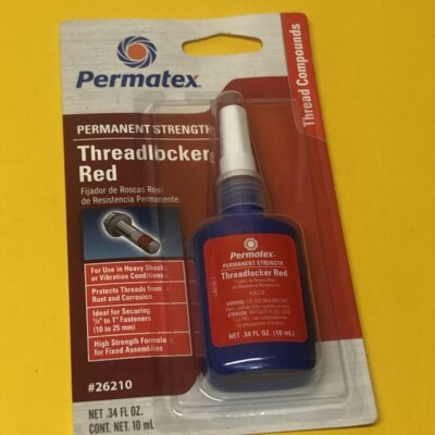 Permatex 26210 Thread Locker Permanent High strength Red 10 ML | eBay