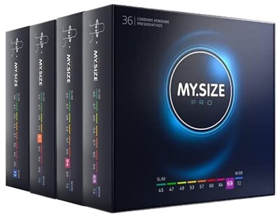 My Size PRO condoms 45 47 49 53 57 60 64 69 72 mm Small Regular Large ...