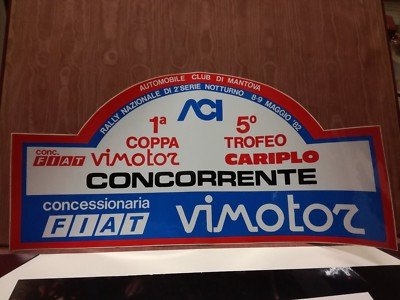 Adhesive 1° Cup Vimotor 5° Trophy Cariplo 1982 Rally 2° Series Night ...