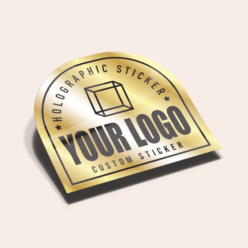 50/100/200/500 Custom Die Cut Gold Metallic Vinyl Stickers Personalized ...