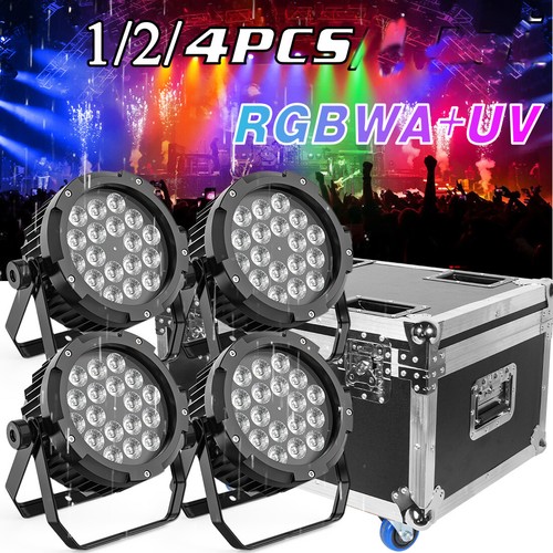 4PCS 270W IP67 Waterproof RGBWA+UV 18LED Par Light DMX Stage Lighting w ...
