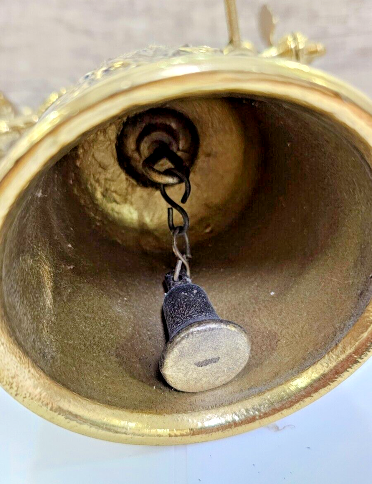 Vintage Decor Heavy Brass Door Bell Angel Inscribed - "LEO-AQUILA ...