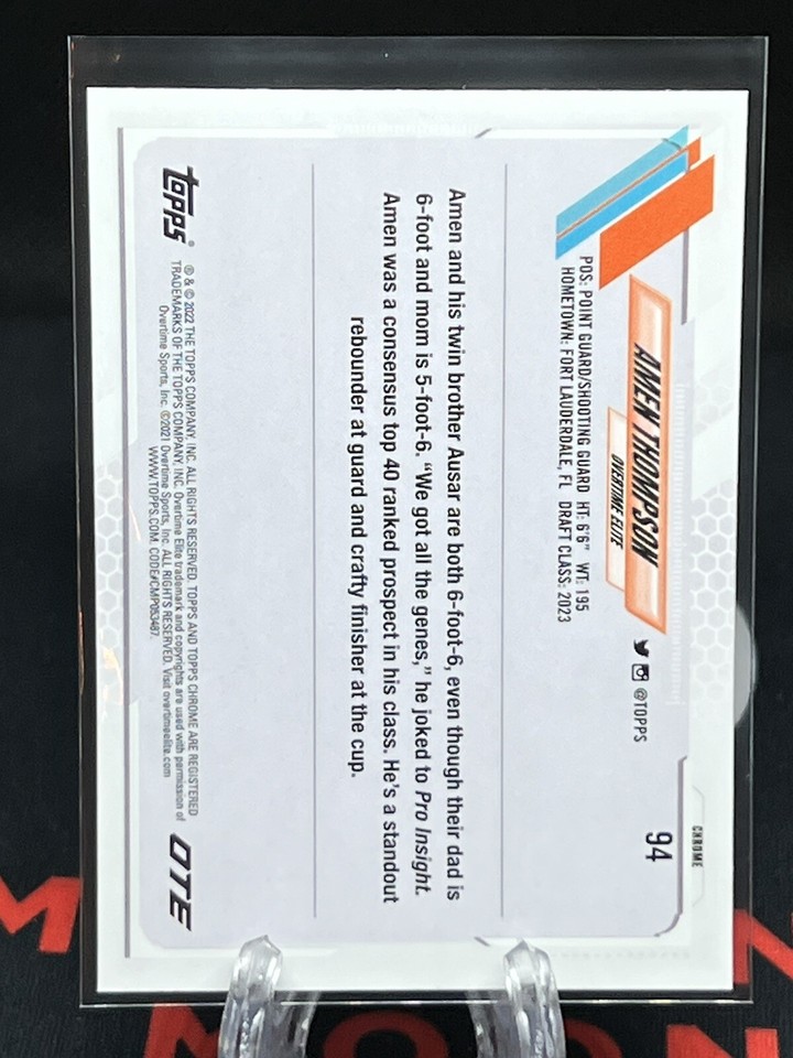 2021-22 Topps Chrome OTE Amen Thompson RC Overtime Elite OTE #94 | eBay