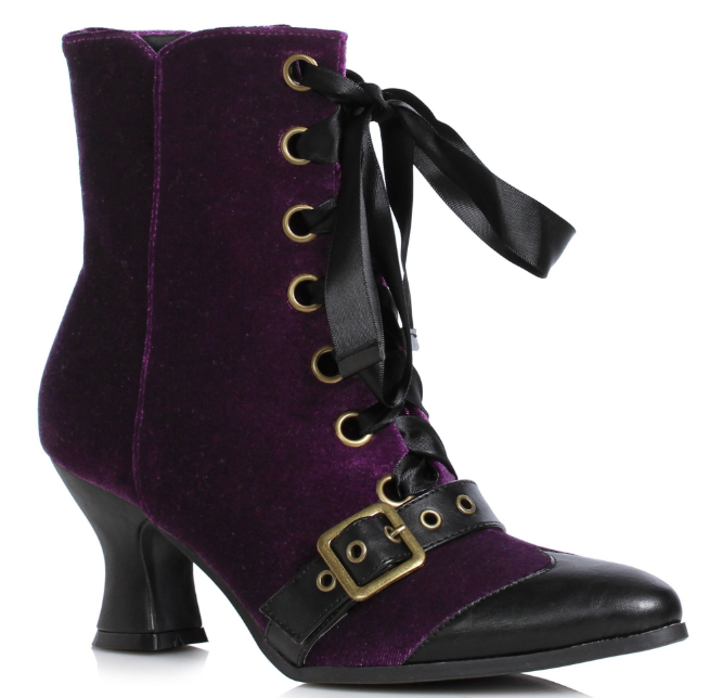 Red Burgundy Velvet Witch Salem Hocus Pocus Winifred Costume Shoes ...