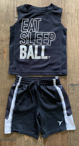 Old Navy Active two-piece boy 2T black Eat Sleep Ball muscle-shirt top ...