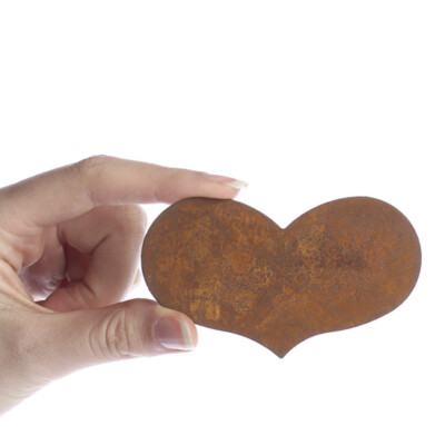 Bulk Lot of 24 Factory Direct Craft Rusty Tin Heart Cutouts - 2" x 3-1/ ...