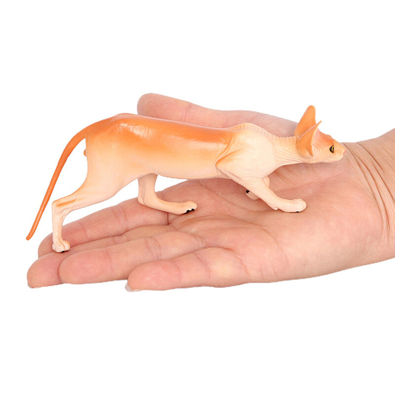 Children Simulation Hairless Cat Model Toy Cat Figurines Toy Desktop De ...
