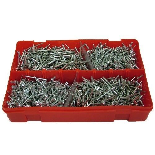 1000 PCE ALUMINIUM 3.2MM RIVET PACK ASSORTED BLIND POP RIVETS + STORAGE ...