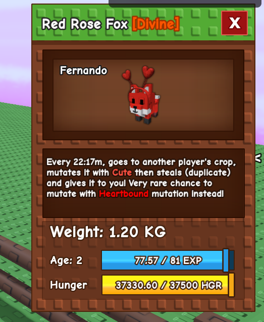 RED ROSE FOX Roblox Grow a Garden CHEAPEST PRICE | eBay