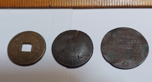 1816-B BAIOCCO ITALIAN; 1820 French? 10 centimes?; 1735-1796 Chinese ...