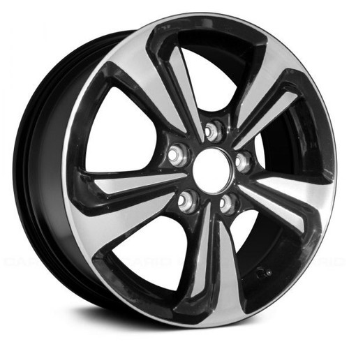 Wheel For 2014-2015 Honda Civic 16x6.5 Alloy 5 Spoke Machined Black ...