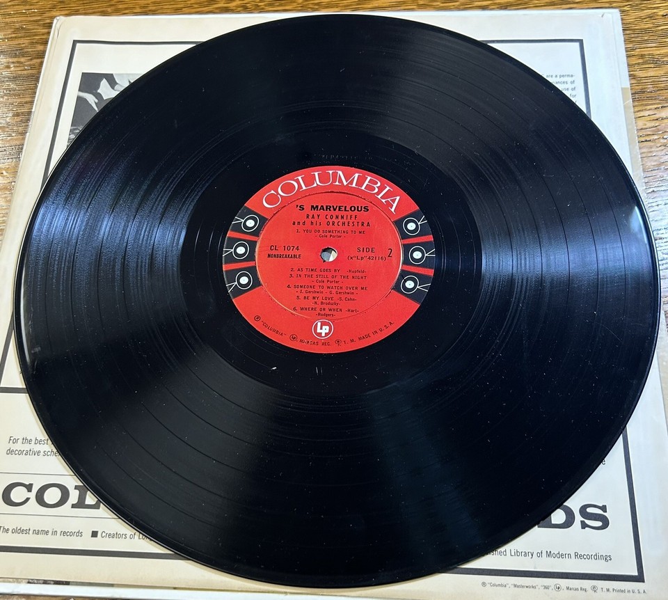 Ray Conniff Orchestra Marvelous Columbia Vinyl Record, 33 1/3 LP Album ...