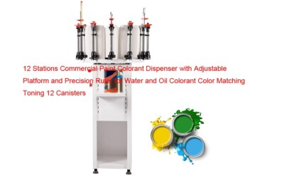 12 Station Paint Colorant Dispenser, 2.3L Double Gauge Paint Tinting ...
