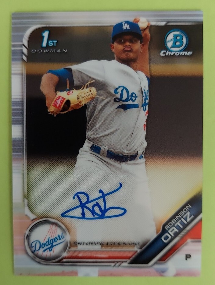 2019 BOWMAN CHROME ROBINSON ORTIZ ROOKIE AUTO #CPA-RO DODGERS PROSPECT ...