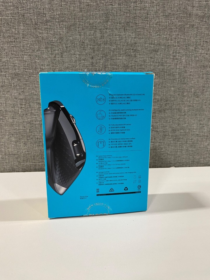 RAPOO MT750 Wireless Bluetooth Mouse for Laptop, Support 4 Devices ...