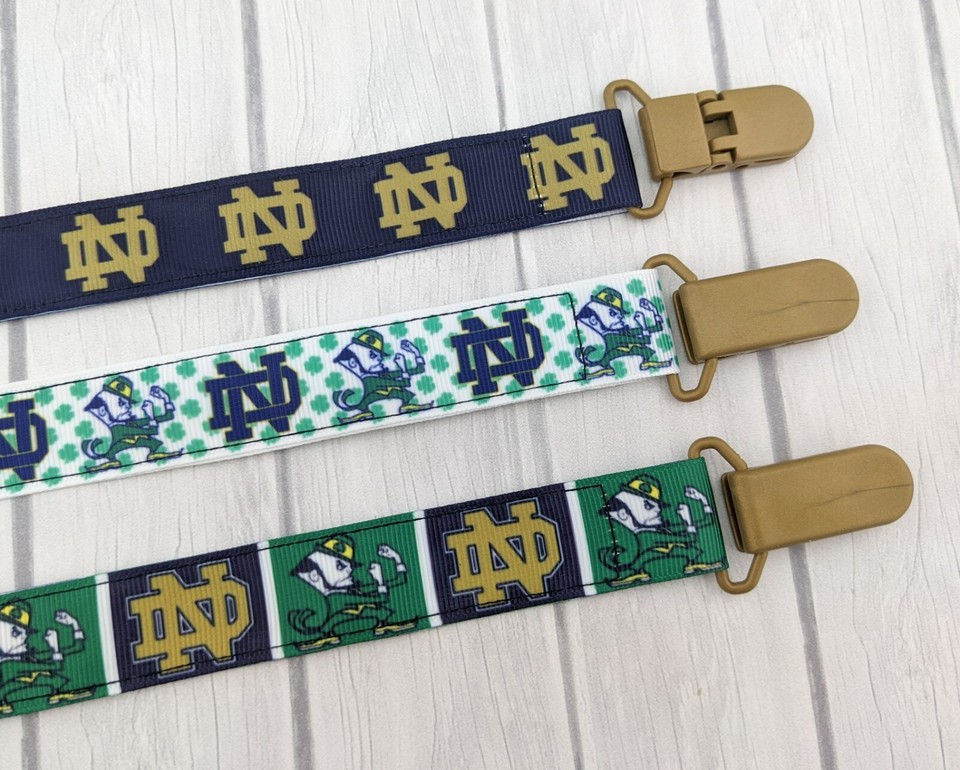 Notre Dame Pacifier Clip Football Pacifier Clip Baby Shower Gift ...