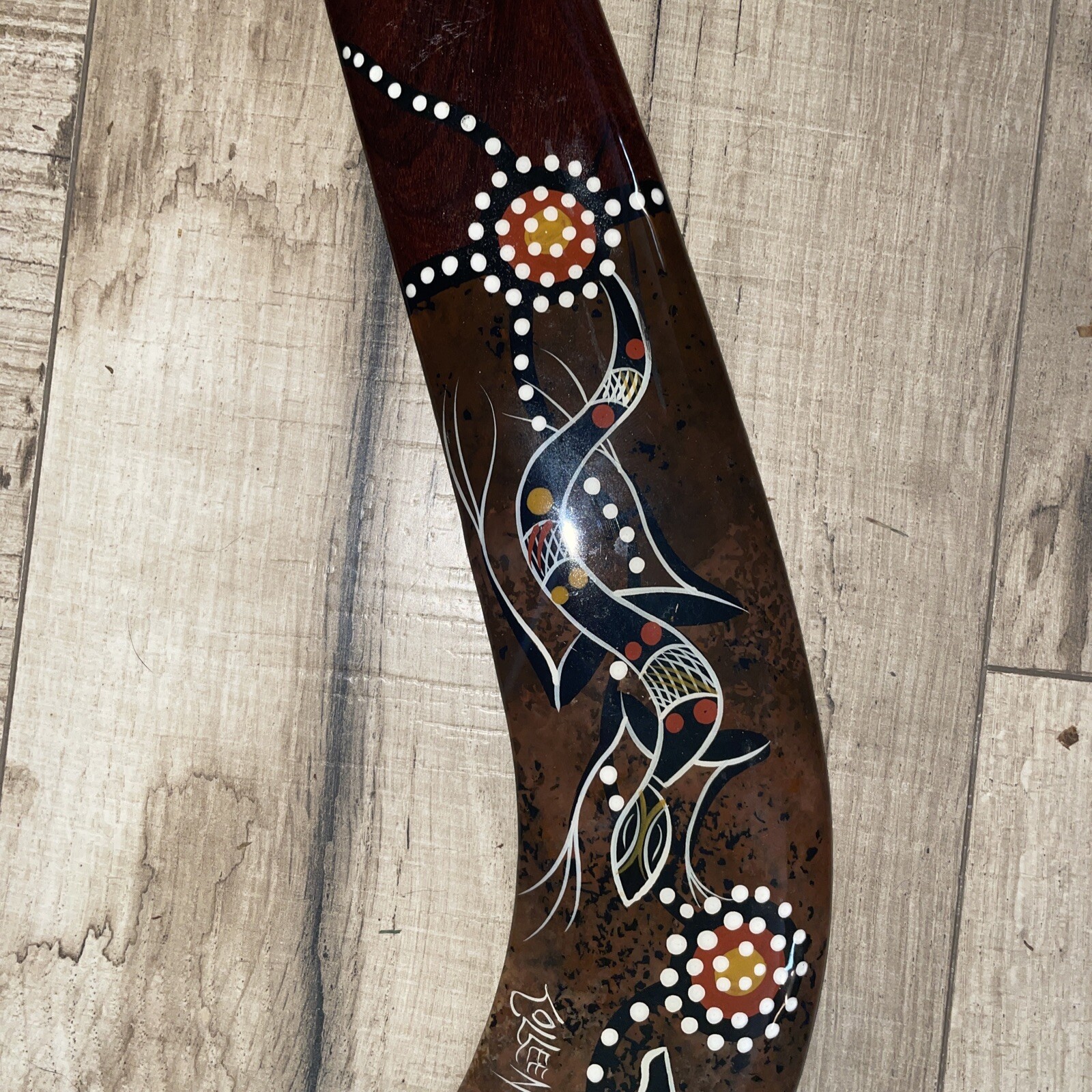 Hand Painted Aboriginal Art Australian Returning Boomerang Kangaroo ...