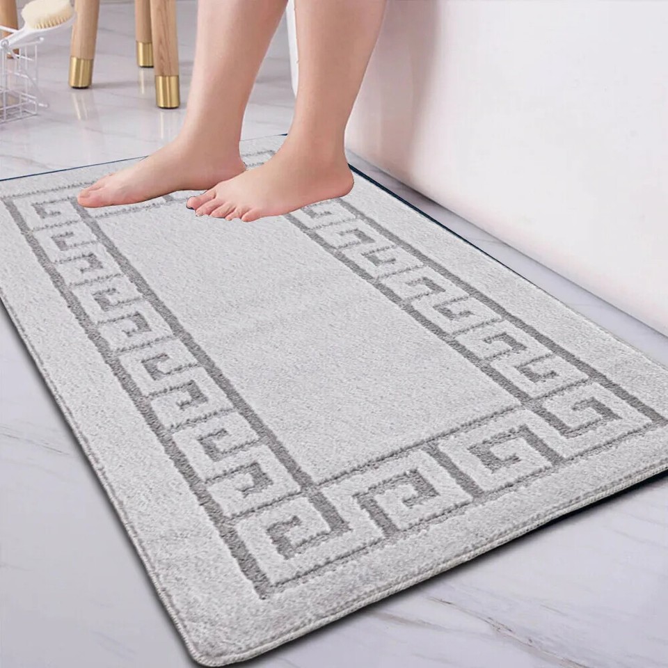 Non Slip Bath Mat Extra Large Bathroom Rugs Water Absorbent Toilet ...