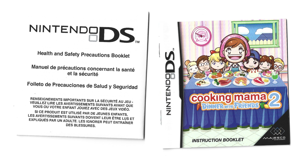 Nintendo DS Cooking Mama 2 Dinner with Friends Box With Gaming Manual ...