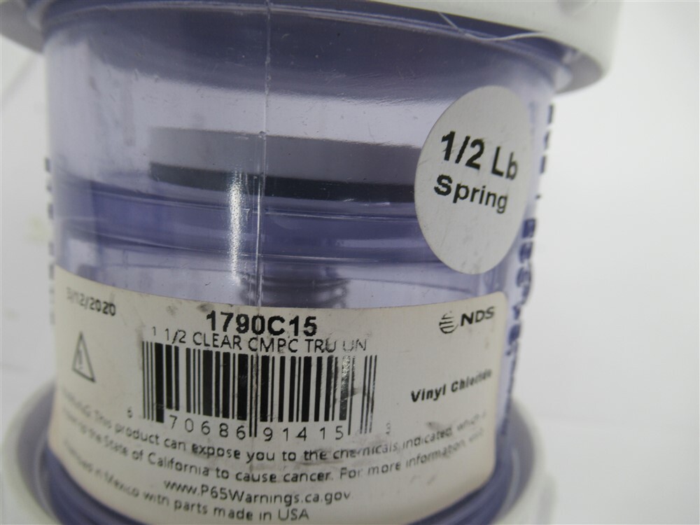 NDS 1790C15 , 1-1/2" Compact Clear PVC True Union Spring Check Valve | eBay