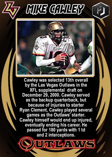 ACEO MIKE CAWLEY LAS VEGAS OUTLAWS CUSTOM HAND MADE CARD XFL | eBay