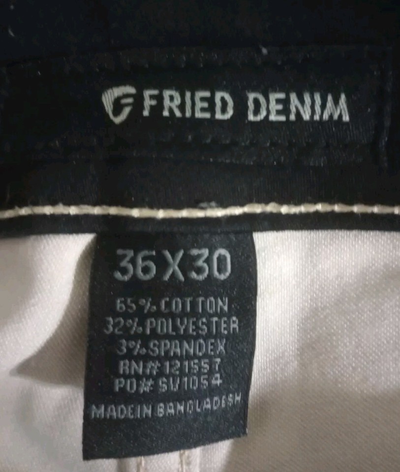 Fried Denim Jeans Regular Fit Comfort Stretch Pants Zip Fly Khaki Men's ...