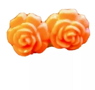 Peach Rose Pink Earrings. Post. Pierced. Lobe. | eBay