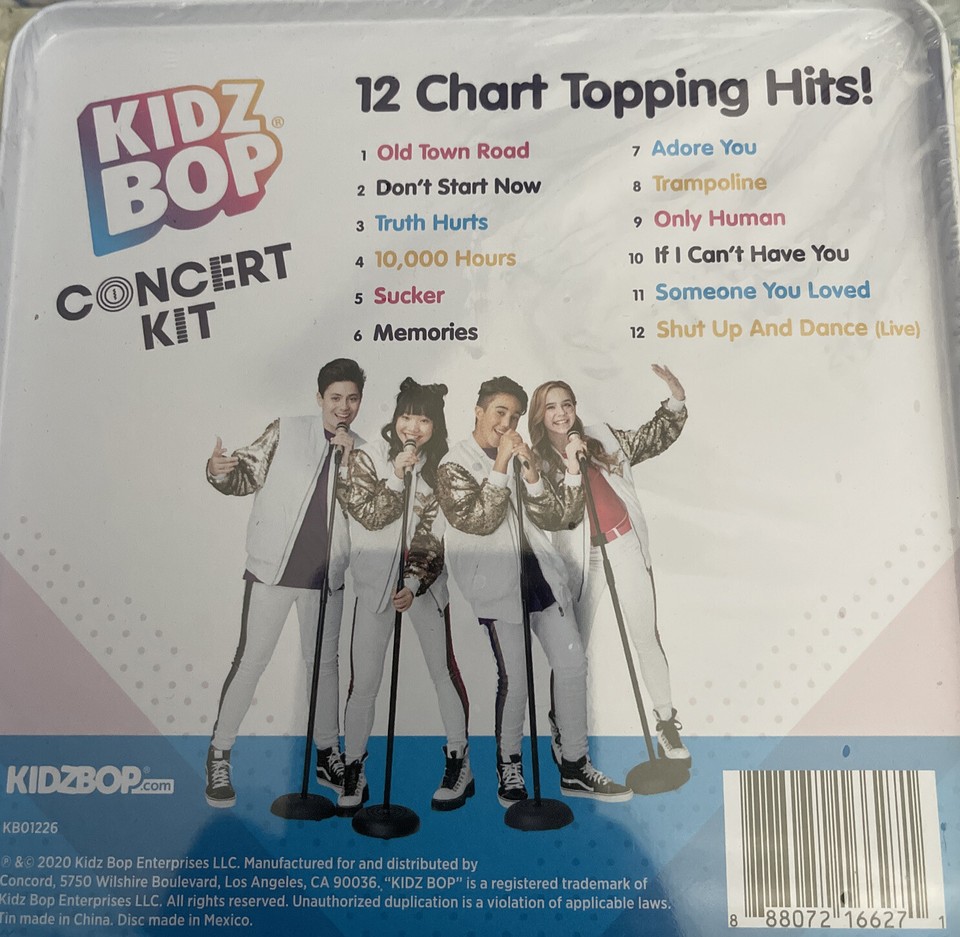 New: KIDZ BOP CONCERT KIT - T-Shirt (L)+ Temp Tats+ Stickers+ Poster+ ...