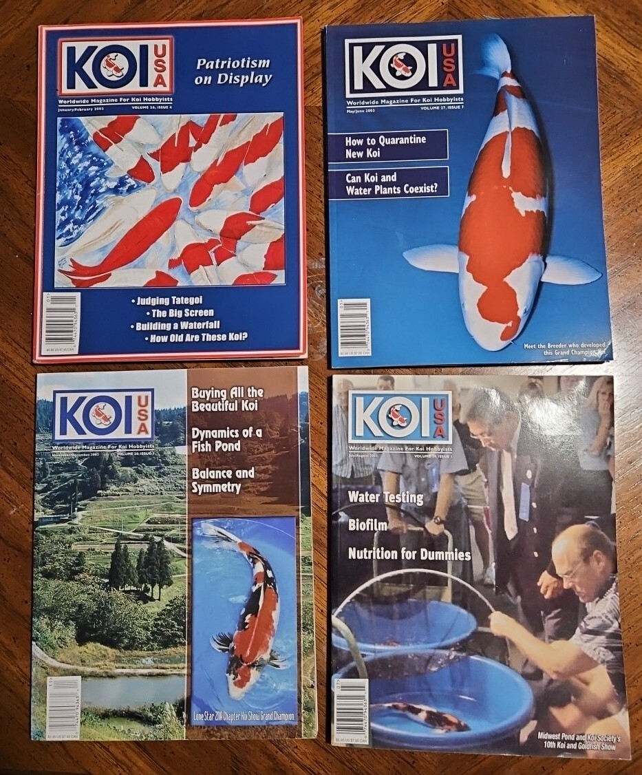 Koi USA Ornamental Carp Magazines Lot of 4 Worldwide Hobbyist Magazines ...