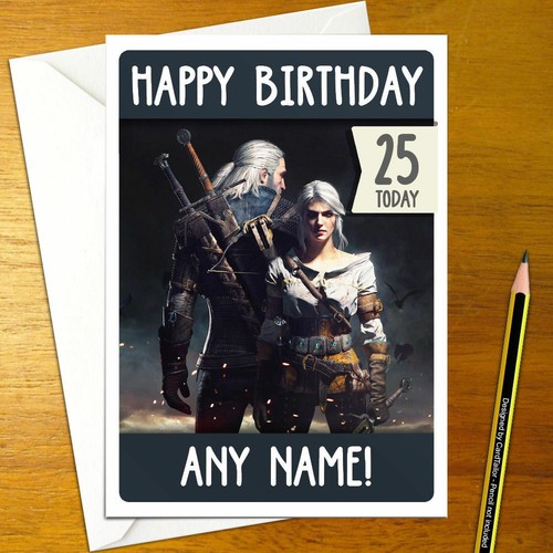 THE WITCHER III GERALT CIRI Personalised Birthday Card - A5 3 wild hunt ...