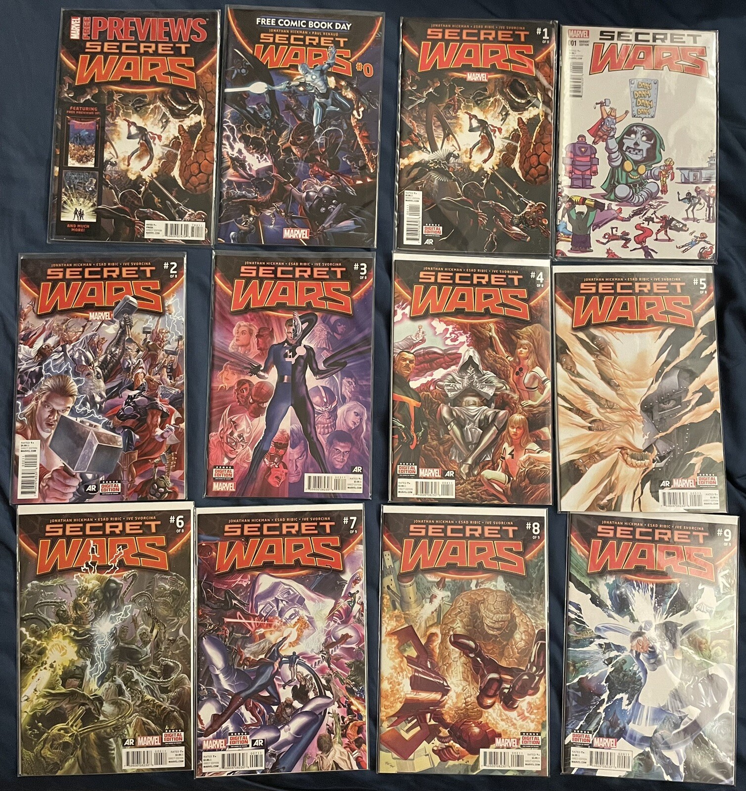 Marvel Secret Wars #0-9, 2015, Preview And Issue 1 Scotti Young Variant ...