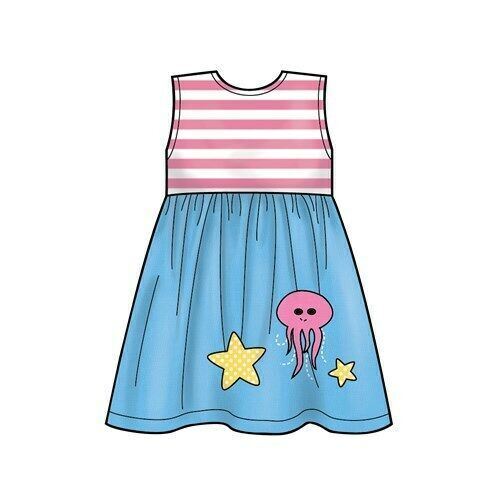 New Look Sewing Pattern 6647 Toddlers Girls ½ - 4 Dress with Appliques ...