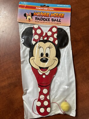 Vintage TootsieToy Walt Disney Minnie Mouse Paddle Ball 1990 New | eBay
