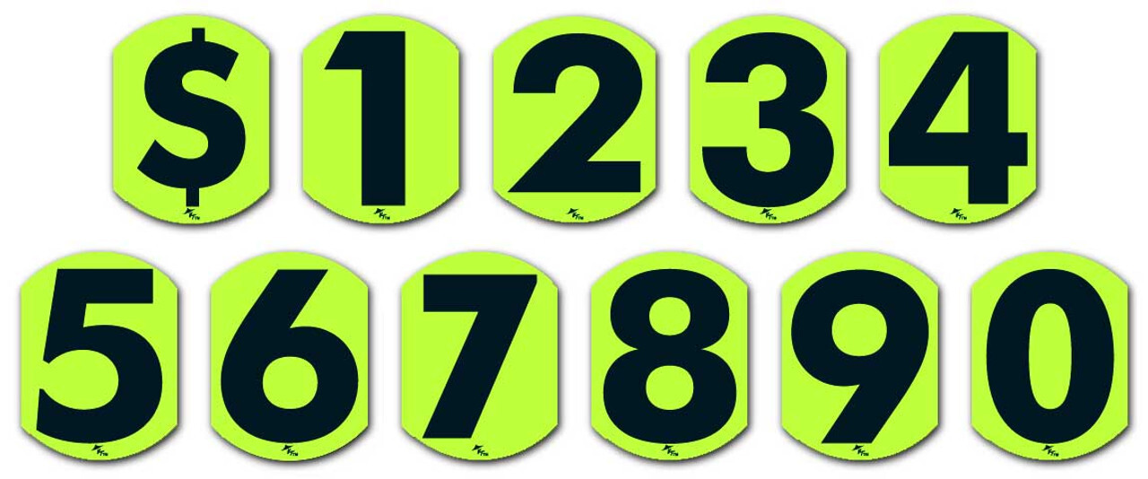 4 Inch Bubble Digits - Vinyl Window Sticker Numbers - Car Dealers (12 ...