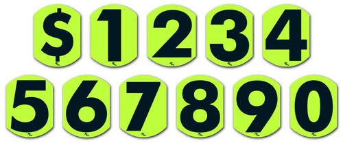 4 Inch Bubble Digits - Vinyl Window Sticker Numbers - Car Dealers (12 ...