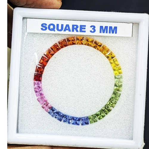 5.13CT BEAUTIFUL NATURAL FANCY SAPPHIRE 3MM SQUARE SETTING SIZE | eBay