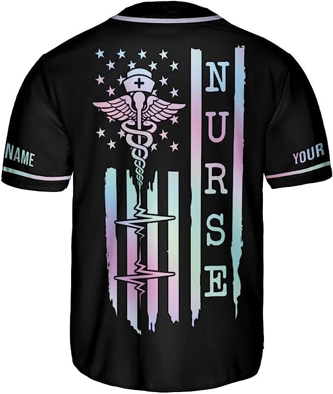 Personalized Nurse Baseball Jersey Flag Nurse Graduation Baseball ...