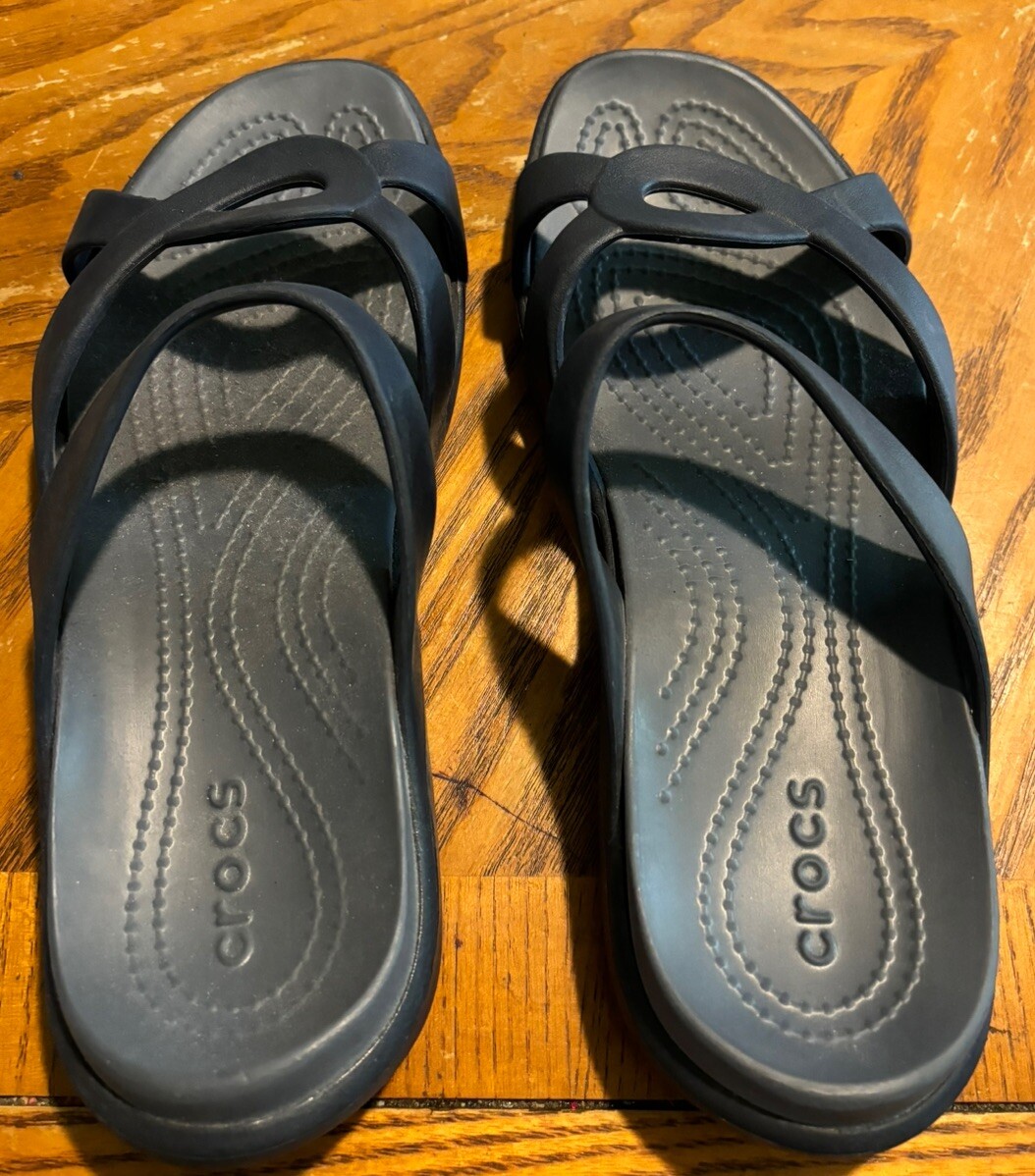 Women’s Gray CROCS Size 8– Circle Decorative Design | eBay