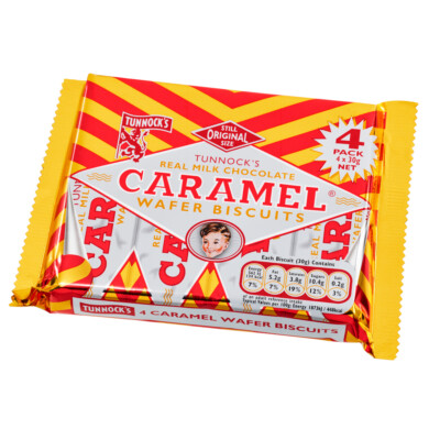 Tunnocks Caramel Milk Chocolate Wafer Biscuits With Caramel 4x30g | eBay