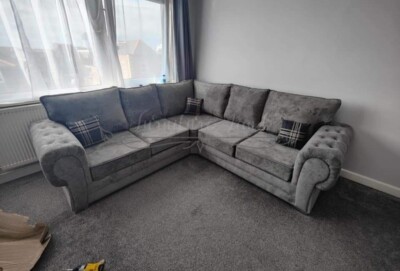 BRAND NEW Large Verona Grey Full back Cheap Corner Sofa | eBay UK
