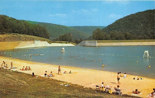 Galeton Pennsylvania 1960s Postcard Beach At Lyman Run Dam | eBay