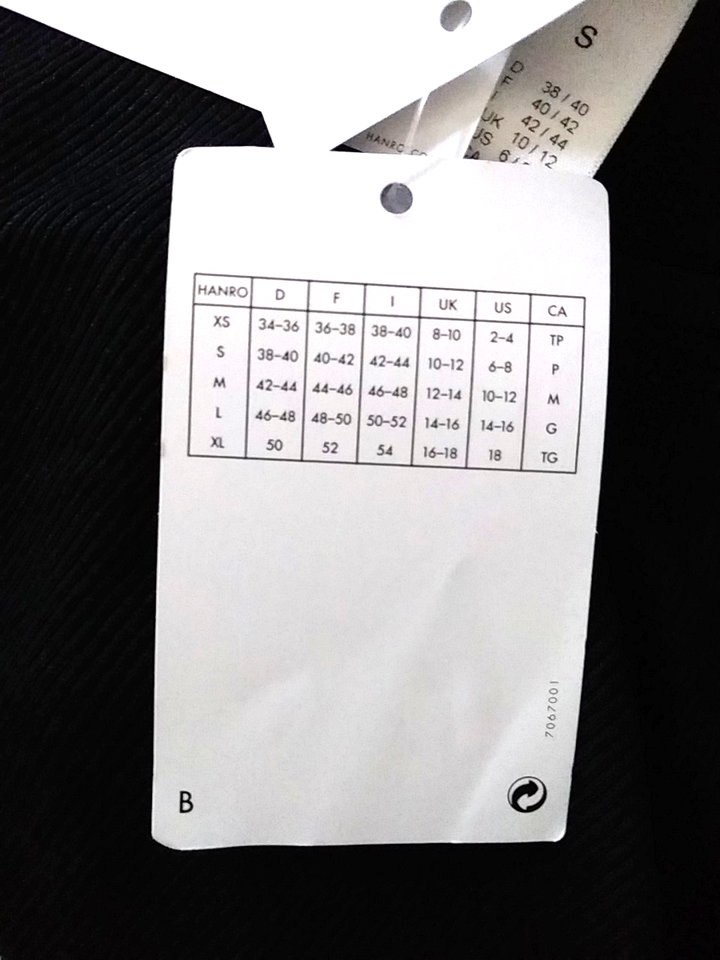 HANRO Woolen & Silk Blend Lace Trim Leggings Black Ribbed Size XS /2-4 ...