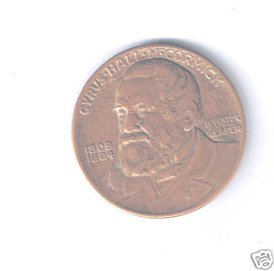 Cyrus McCormick International Harvester Centennial Commemorative Coin ...
